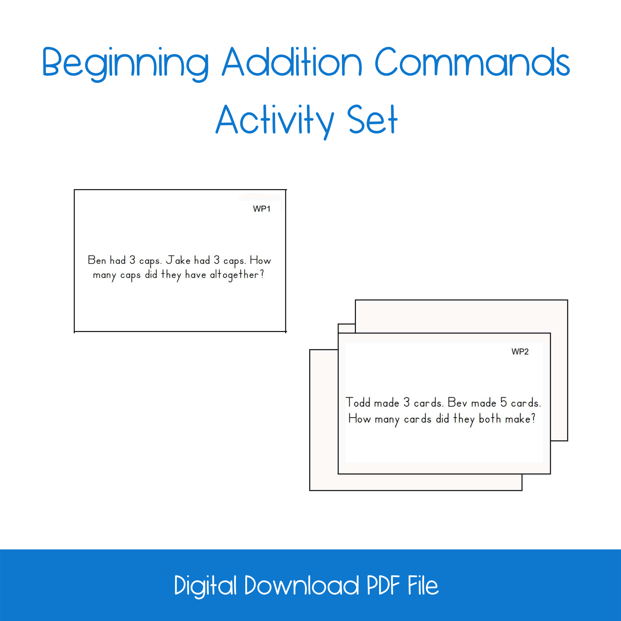 Beginning Addition Math Command Cards – Montessori for Learning by ...