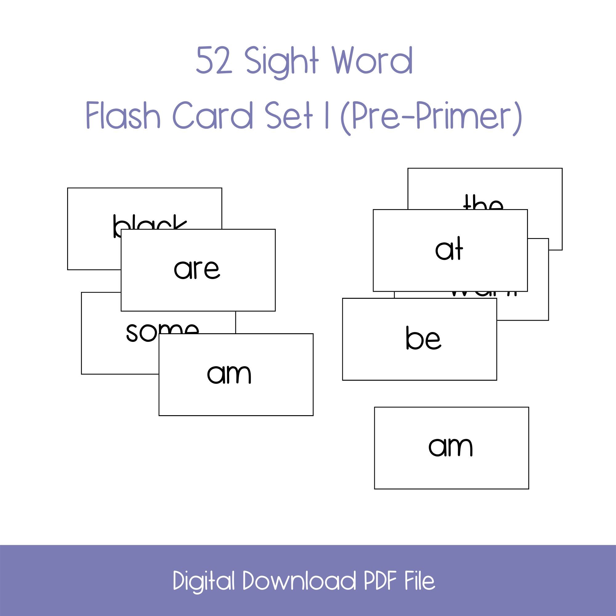 Sight Word Flash Cards Set 1 Pre-Primer- FREE DOWNLOAD – Montessori for ...