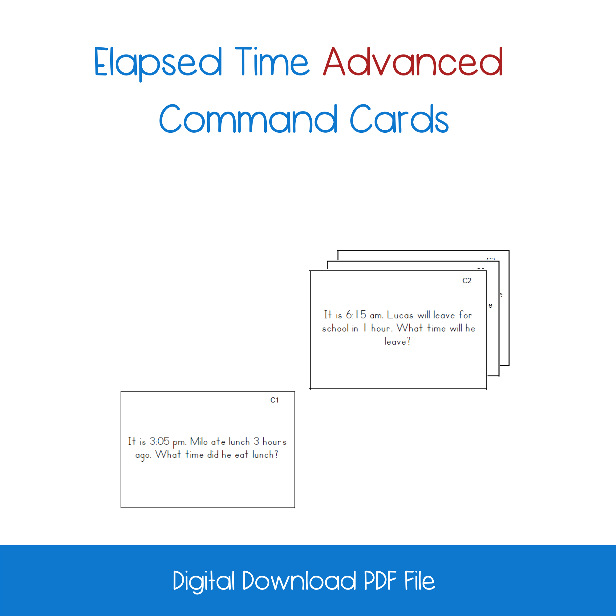 Elapsed Time Advanced Command Set (Word Problems) – Montessori for ...