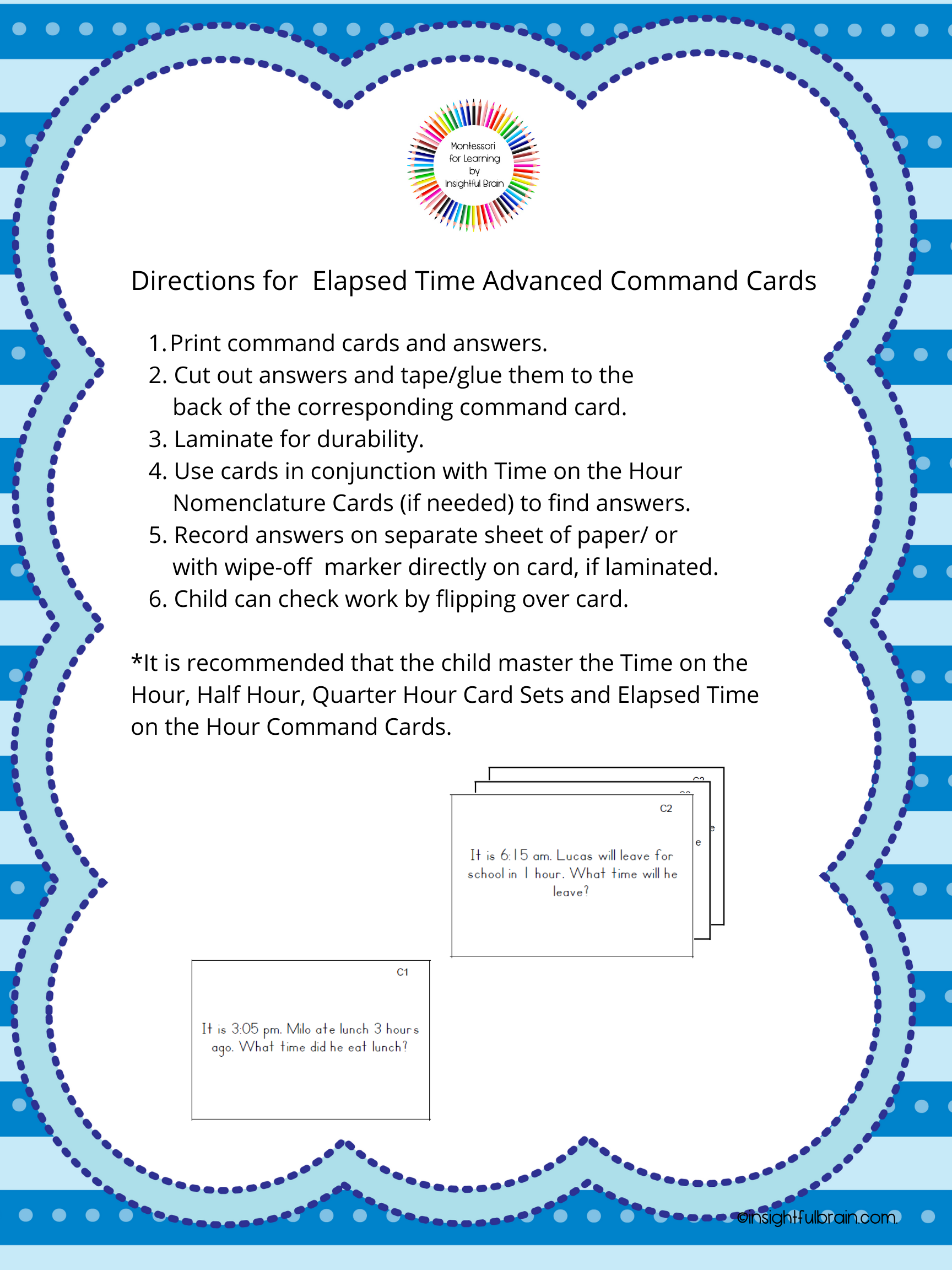 Elapsed Time Advanced Command Set (Word Problems) – Montessori for ...