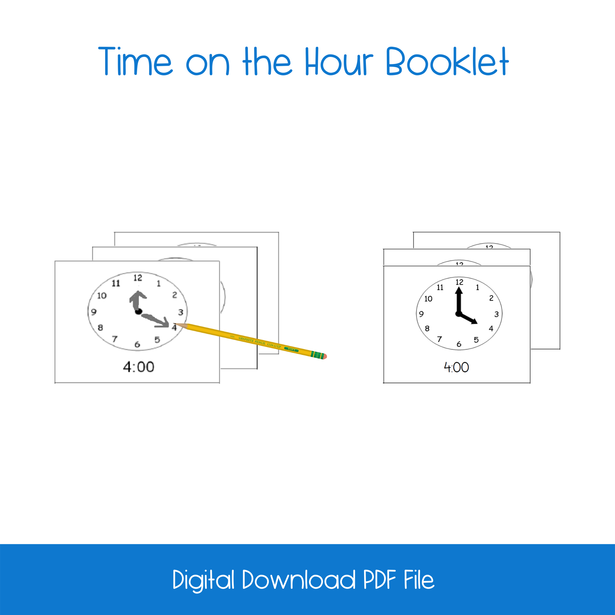 Time on the Hour Booklet – Montessori for Learning by Insightful Brain