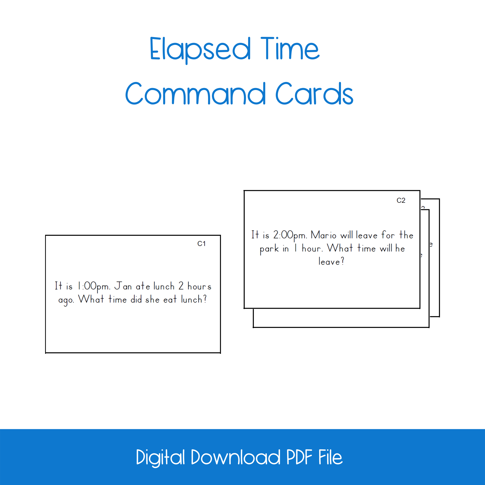 Elapsed Time on the Hour Command Set (Word Problems) – Montessori for ...