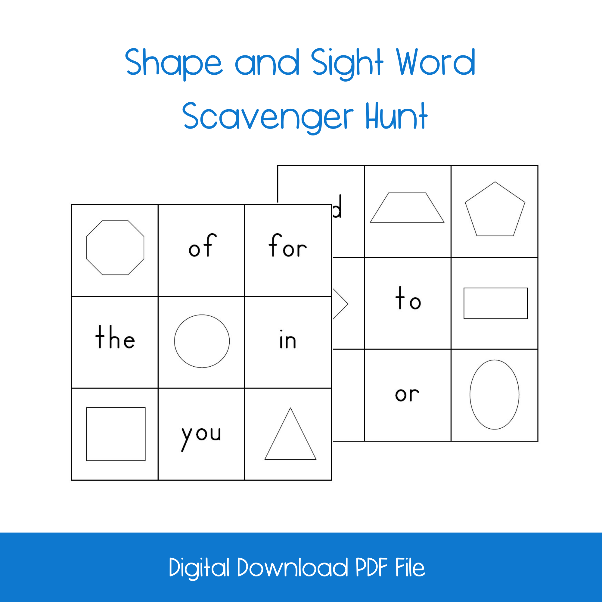 Shape and Sight Word Scavenger Hunt – Montessori for Learning by ...