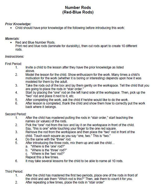 Red and Blue Number Rods- FREE DOWNLOAD – Montessori for Learning by ...