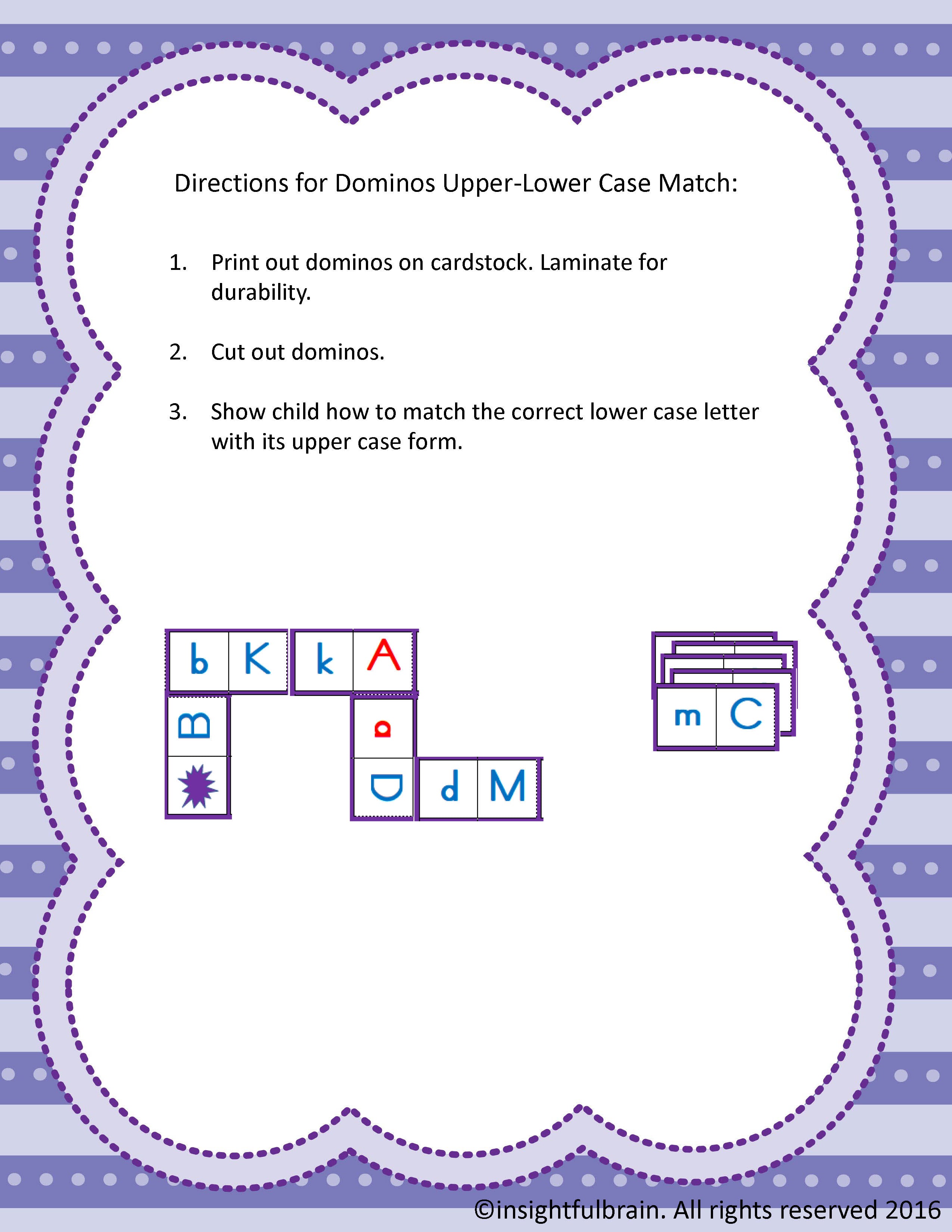 Pre-Reading Letter-Matching Domino Set – Montessori for Learning by ...